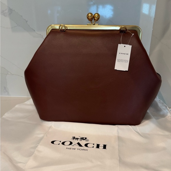 Coach | Bags | Coach Kisslock Frame Bag Dark Brown | Poshmark